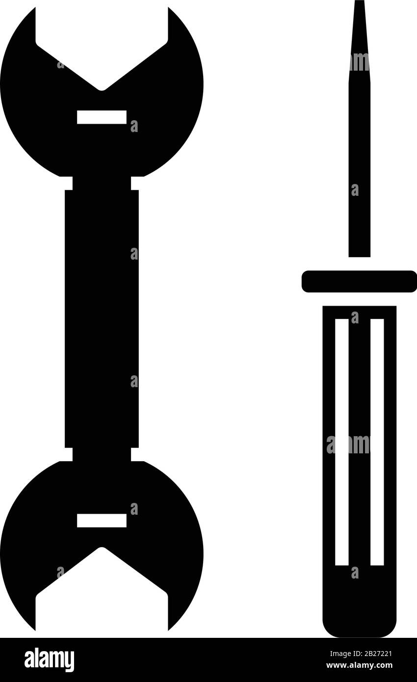 Helping tools black icon, concept illustration, vector flat symbol ...