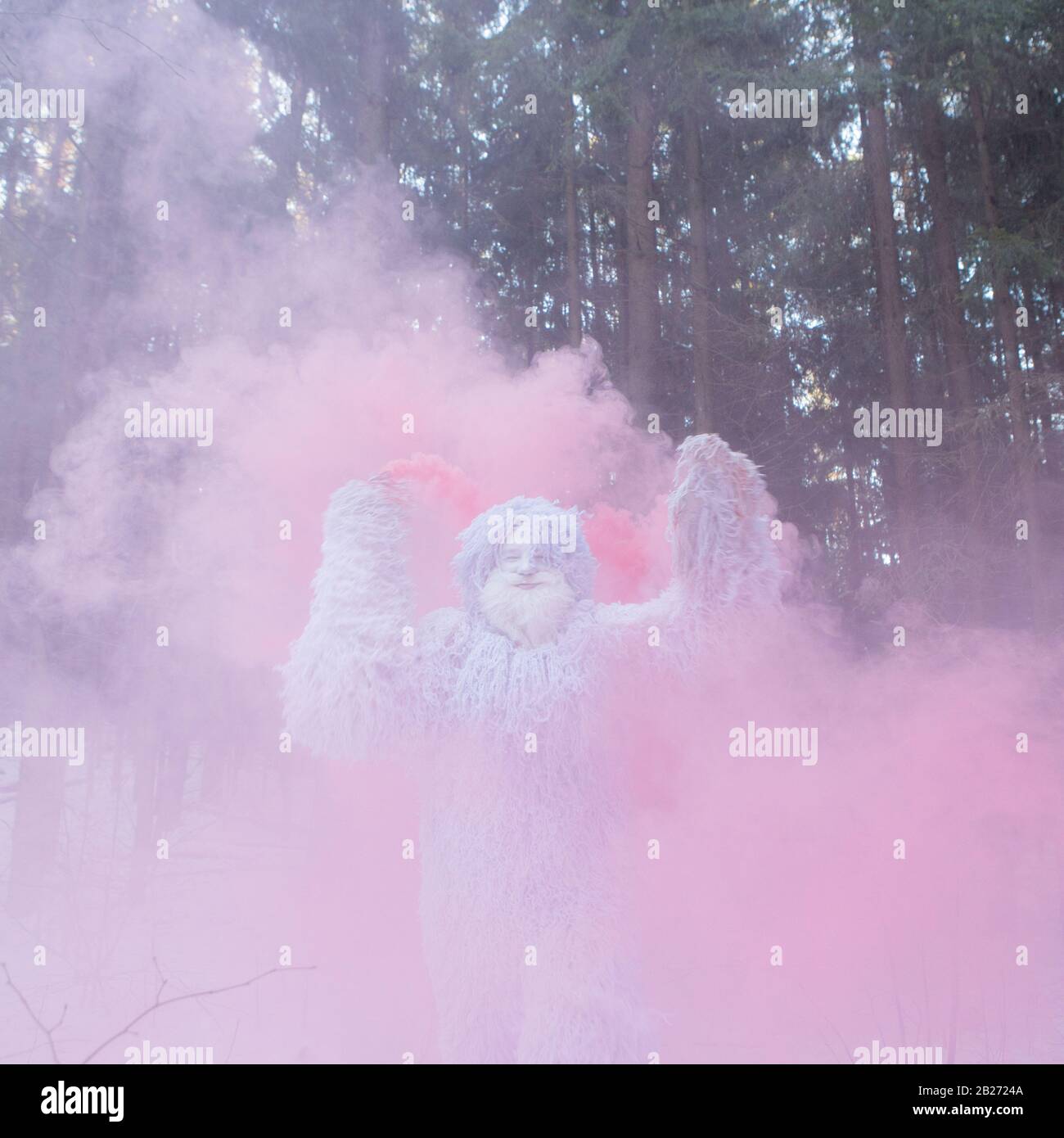 Yeti fairy tale character in winter forest. Outdoor fantasy photo Stock ...