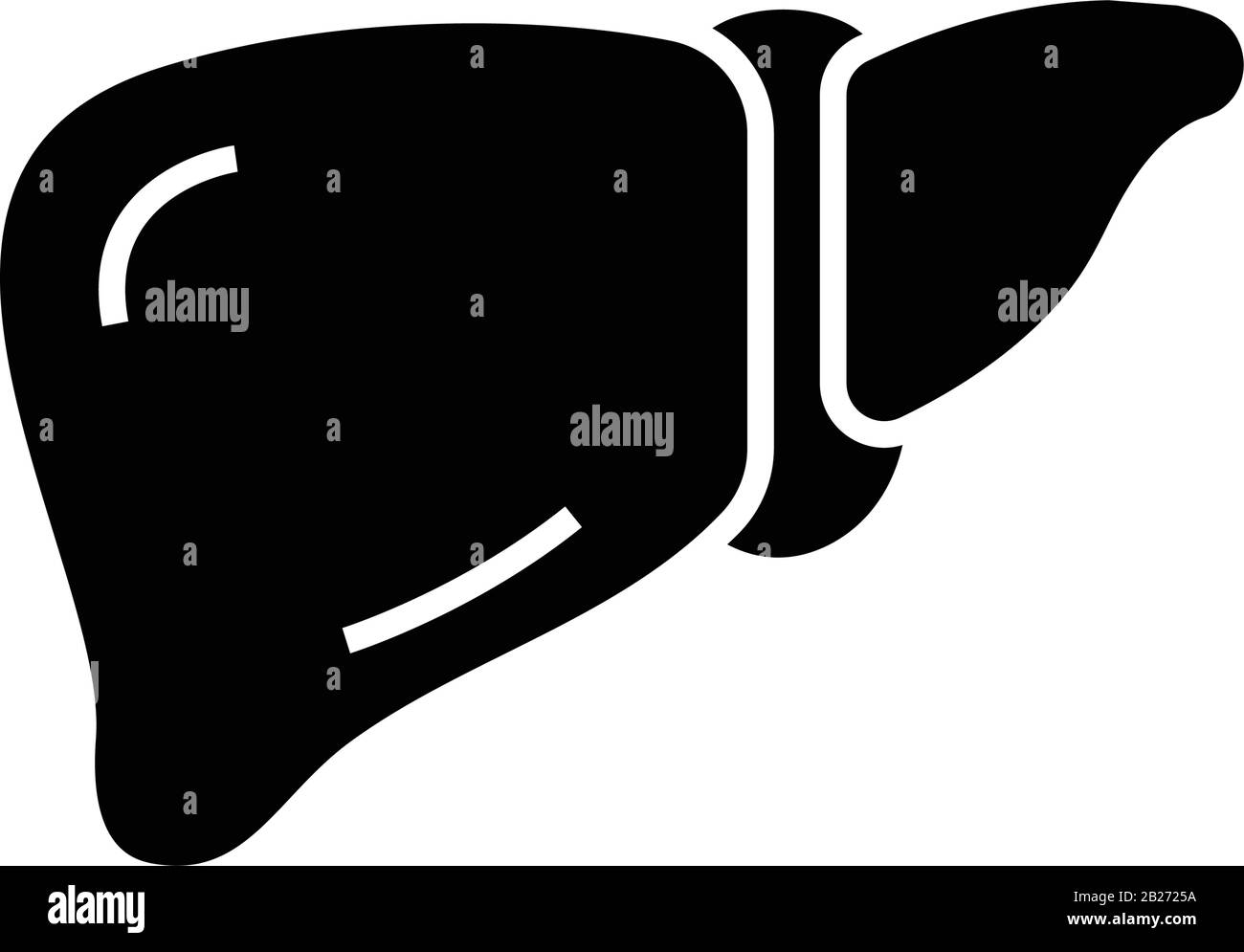 Hepatic black icon, concept illustration, vector flat symbol, glyph ...