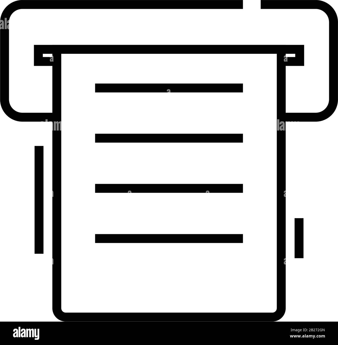 Save receipt line icon, concept sign, outline vector illustration ...