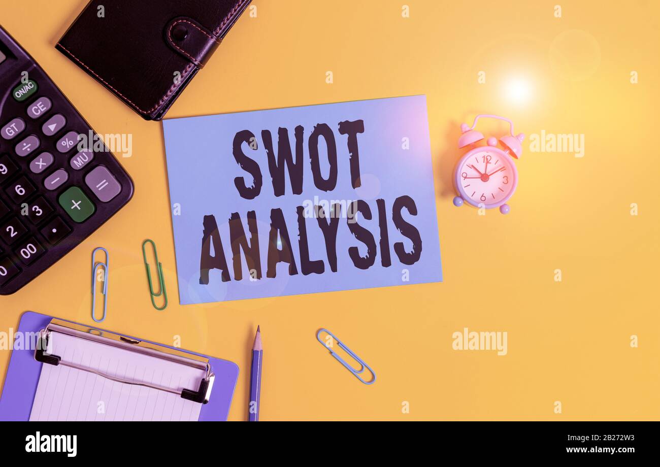 Text sign showing Swot Analysis. Business photo showcasing framework ...