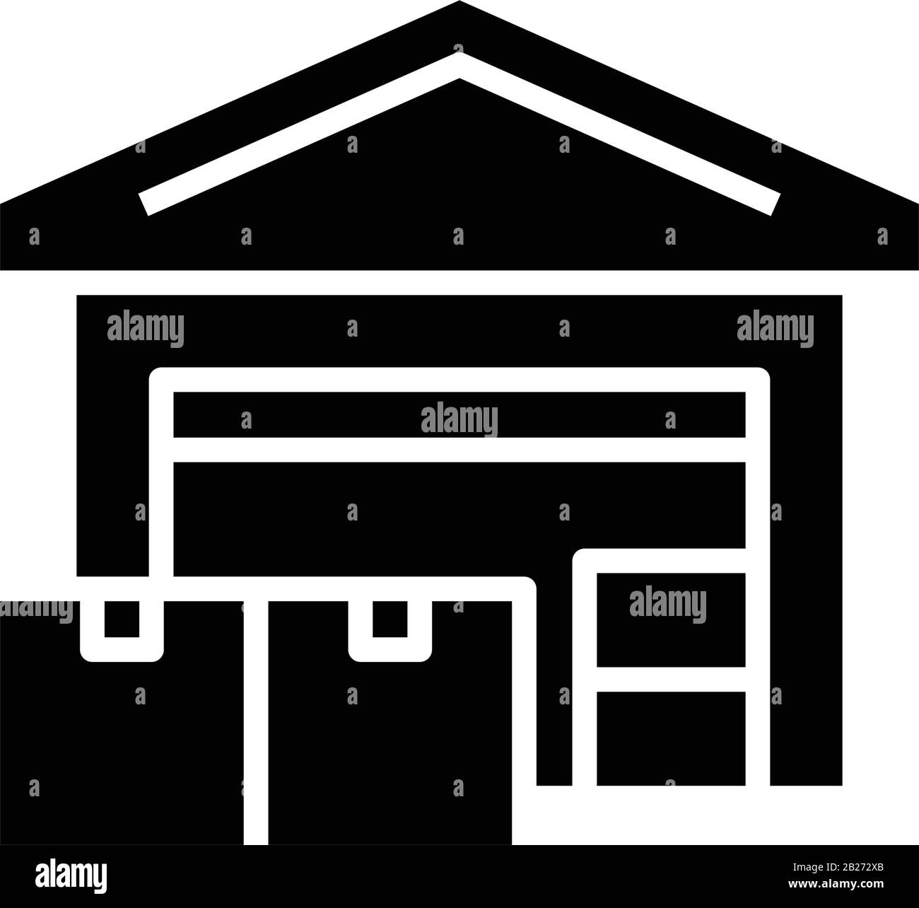 Goods storage black icon, concept illustration, vector flat symbol ...