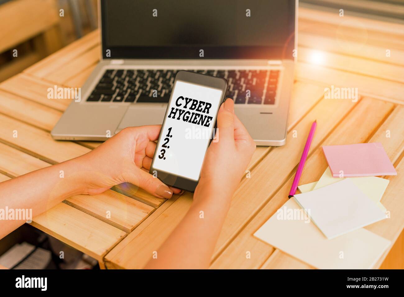 Text sign showing Cyber Hygiene. Business photo showcasing steps that ...