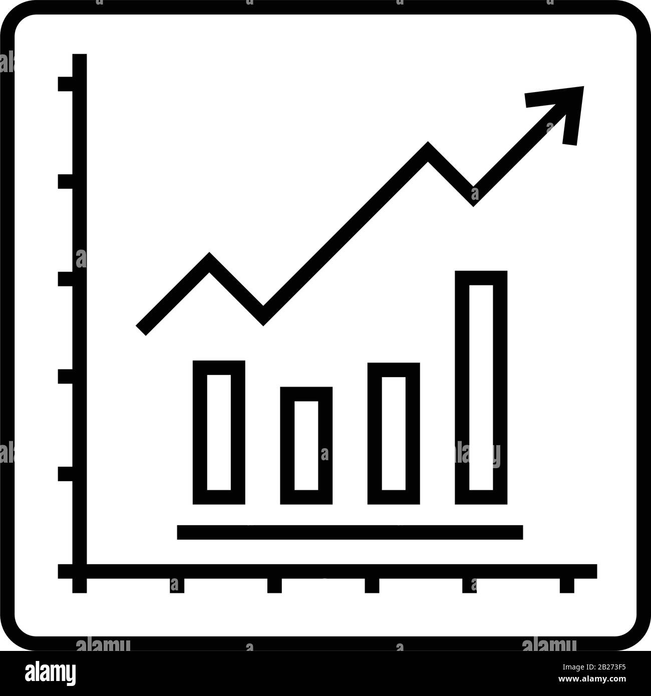 Rising potential line icon, concept sign, outline vector illustration ...