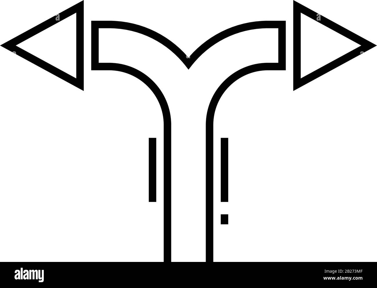 Road destination line icon, concept sign, outline vector illustration ...