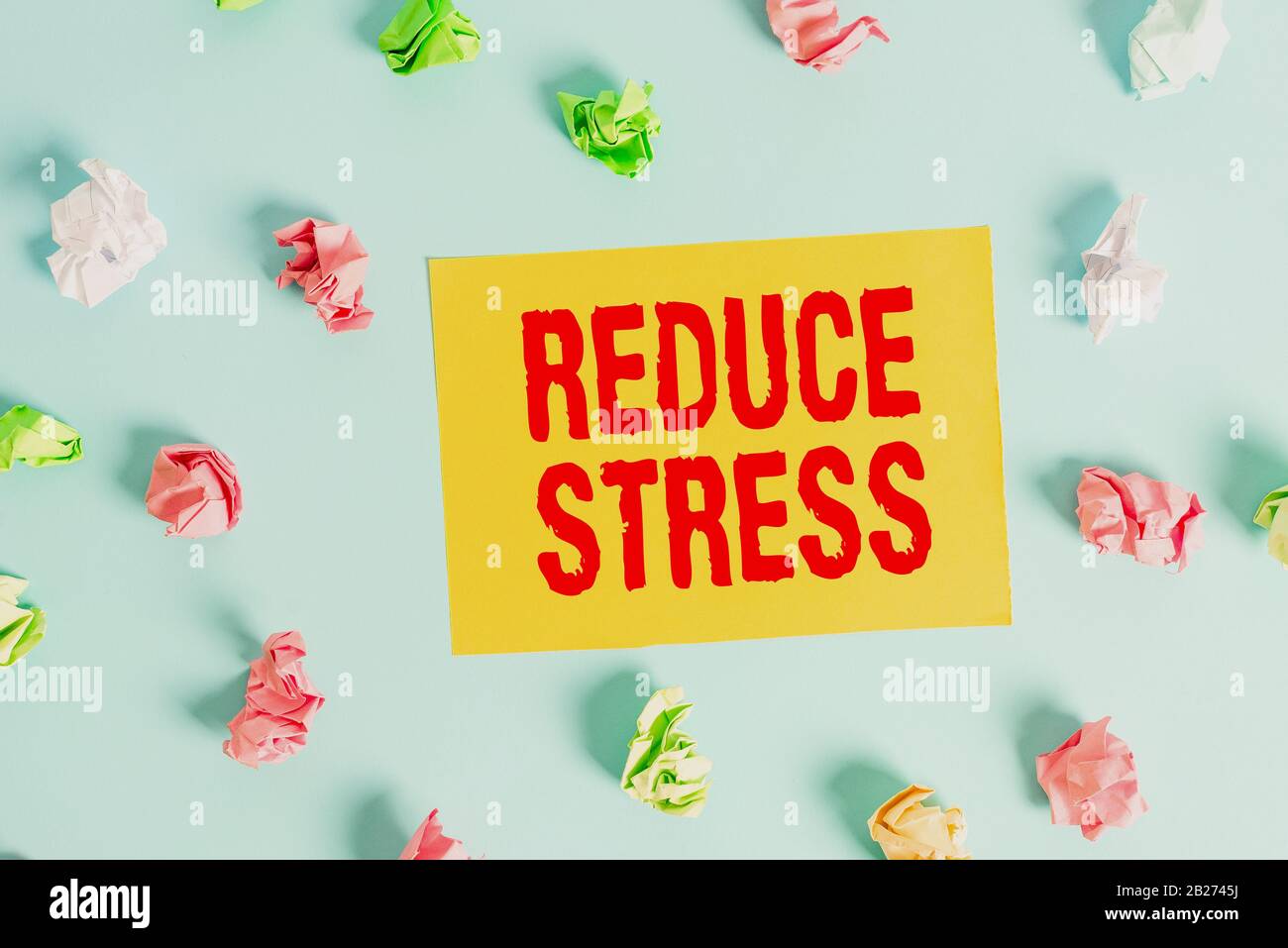 Conceptual hand writing showing Reduce Stress. Concept meaning to ...