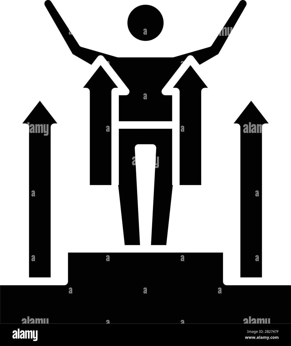 Growth black icon, concept illustration, vector flat symbol, glyph sign ...