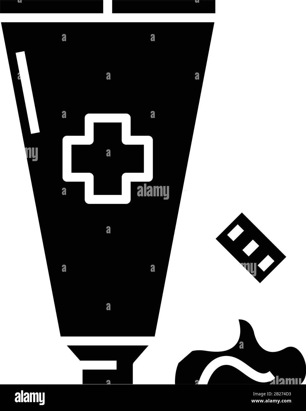 Helpful cream black icon, concept illustration, vector flat symbol ...