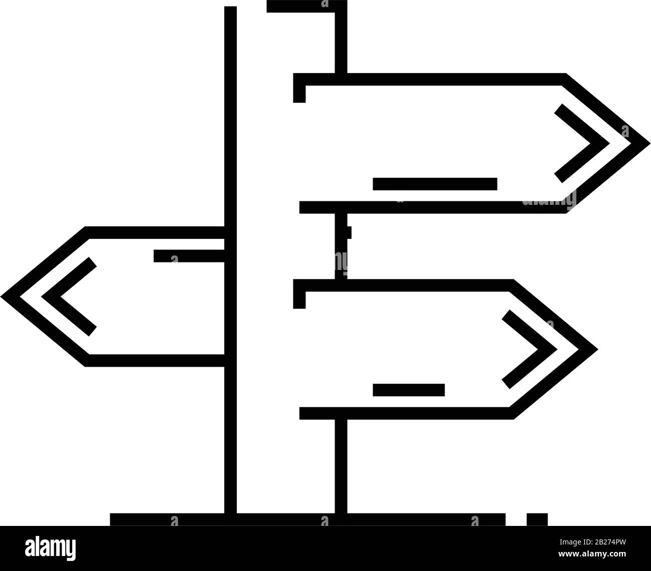 Signpost line icon, concept sign, outline vector illustration, linear ...