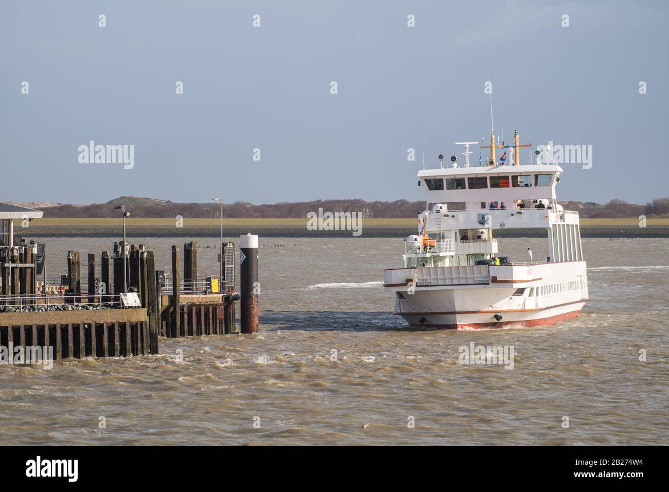 Norderney, Germany. 01st Mar, 2020. A ferry docks at the ferry terminal ...