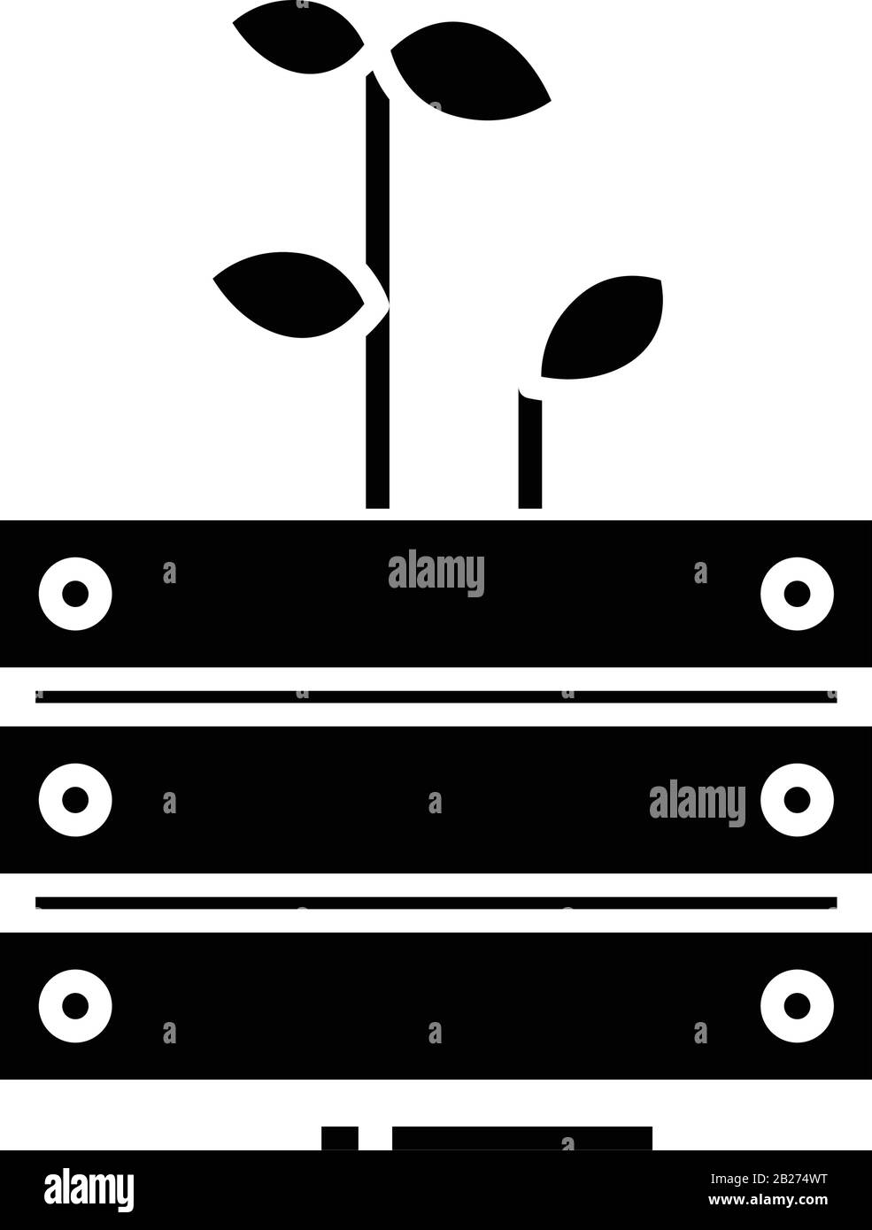 Growing plants black icon, concept illustration, vector flat symbol ...