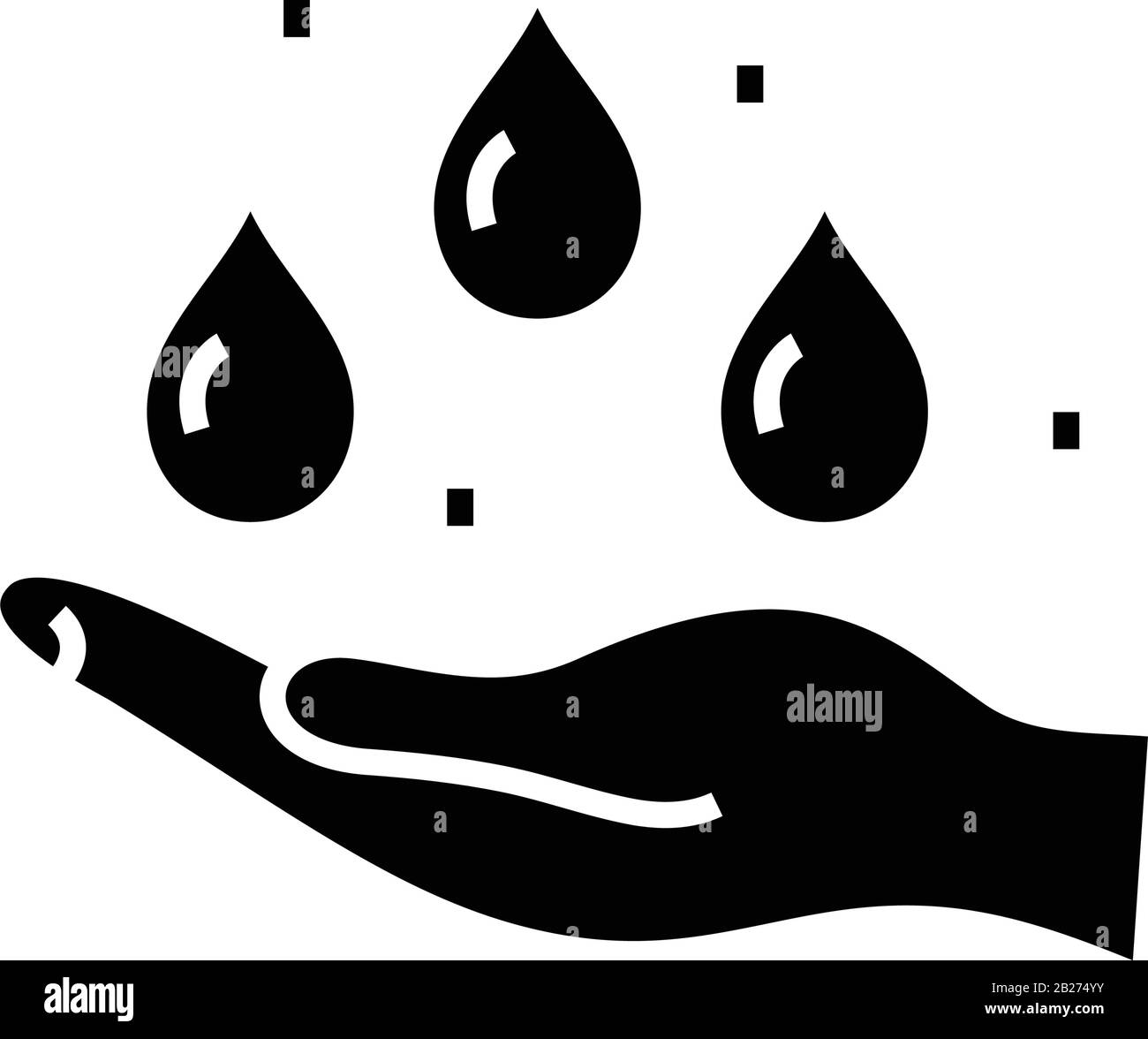 Hand moisturization black icon, concept illustration, vector flat ...