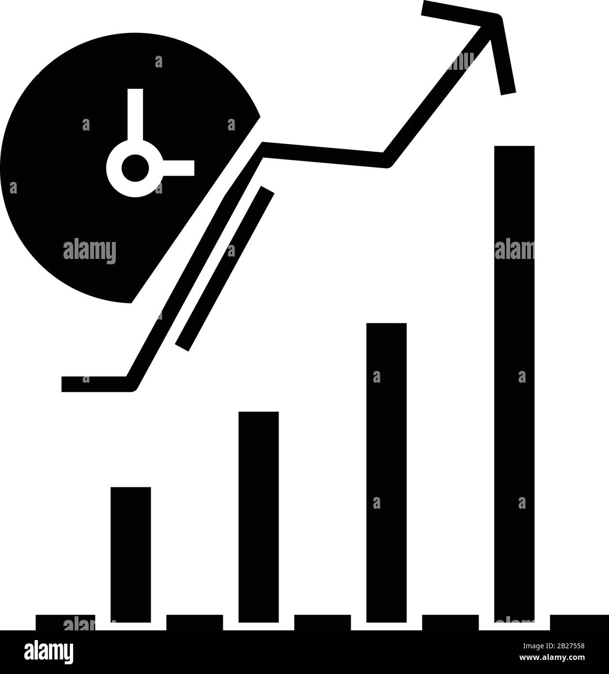 Graphic data black icon, concept illustration, vector flat symbol ...