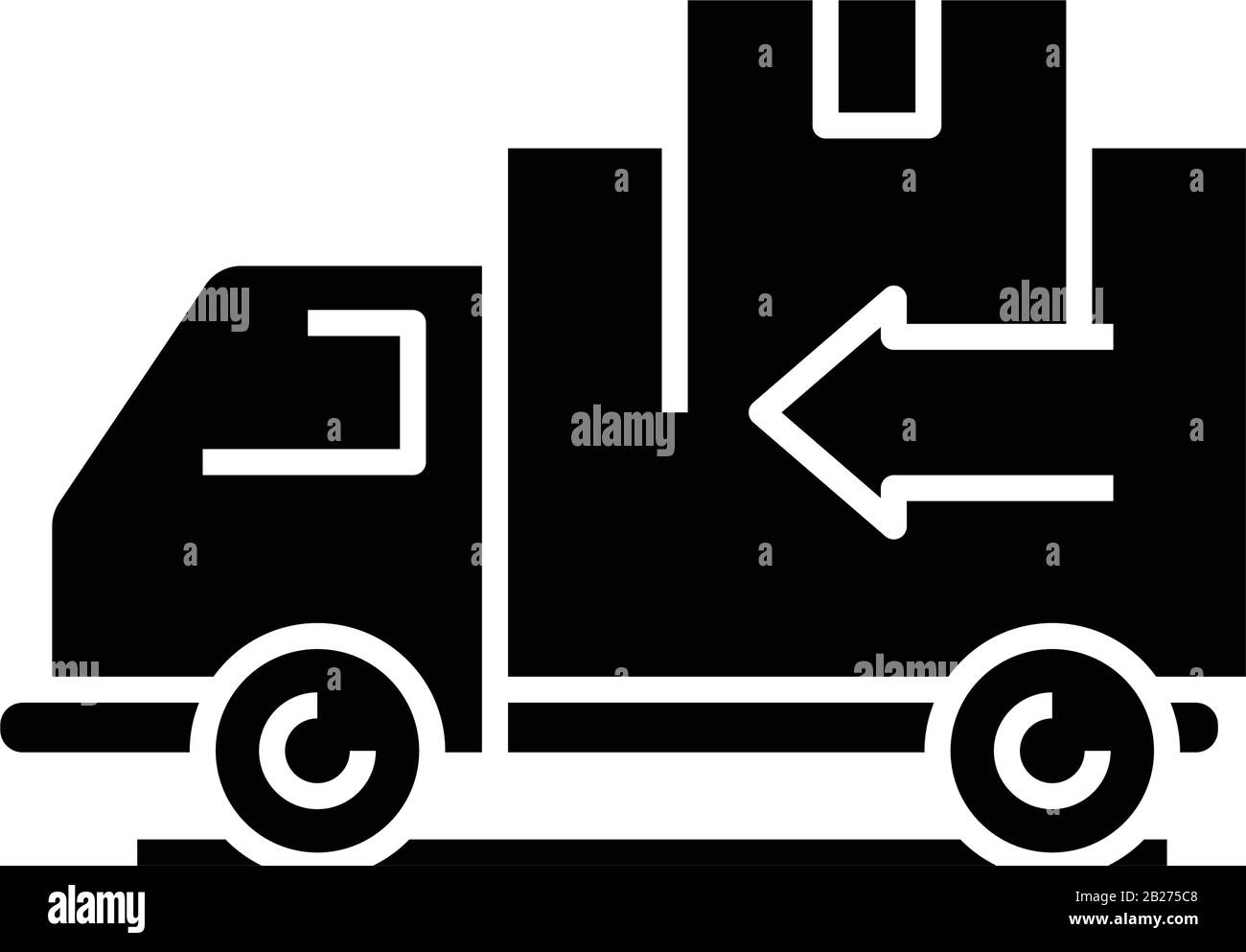 Goods transportation black icon, concept illustration, vector flat ...