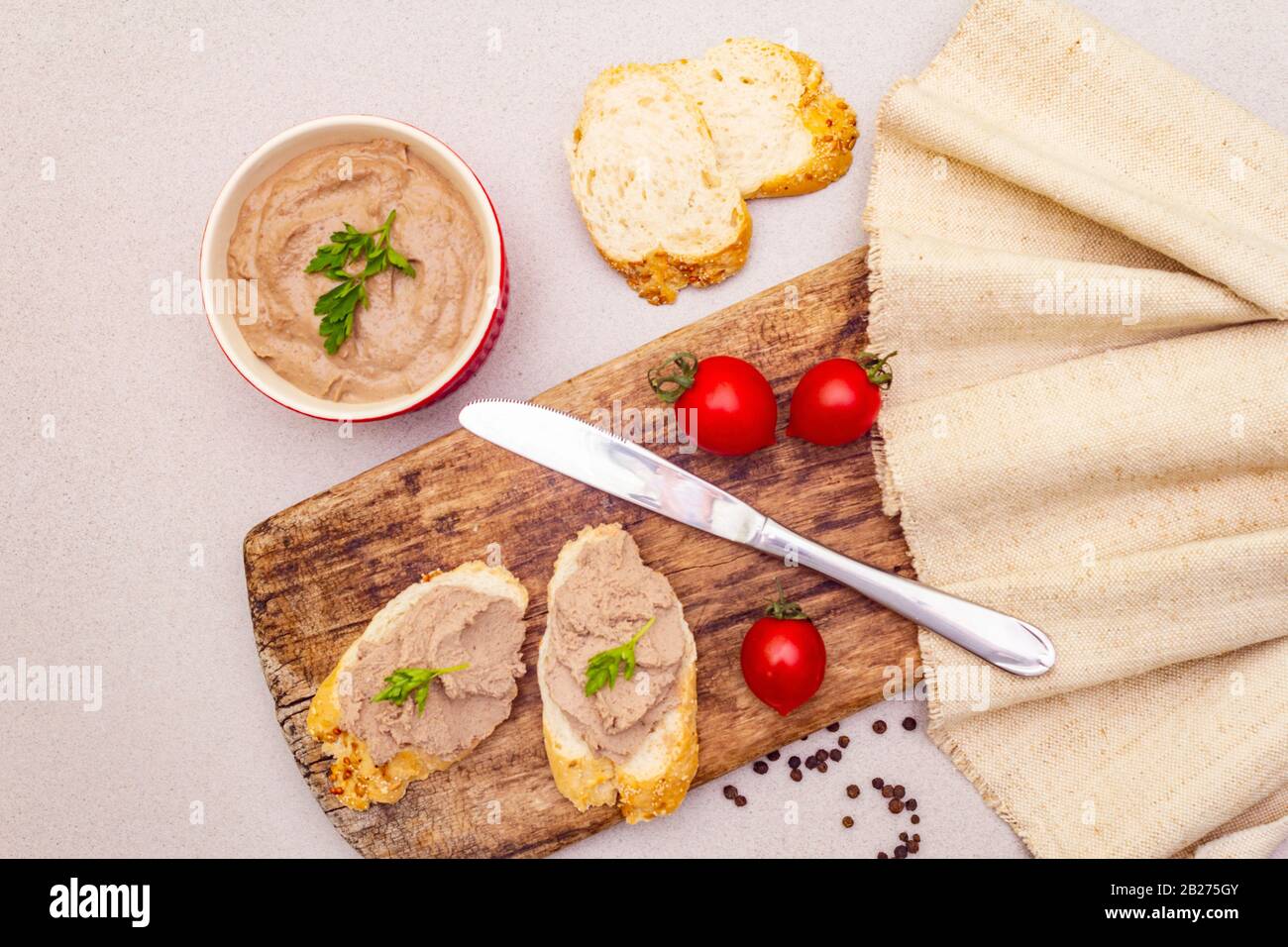 Chicken Liver Pate With Butter Crunchy Baguette With Flax And Poppy chicken-liver-pate-with-butter-crunchy-baguette-with-flax-and-poppy