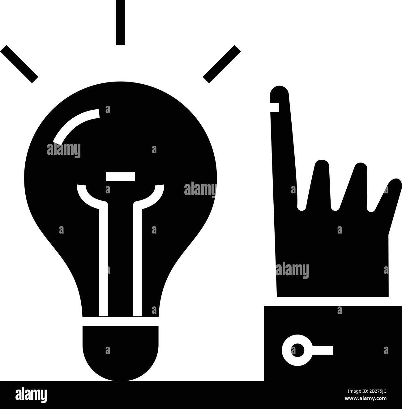 Having the idea black icon, concept illustration, vector flat symbol ...