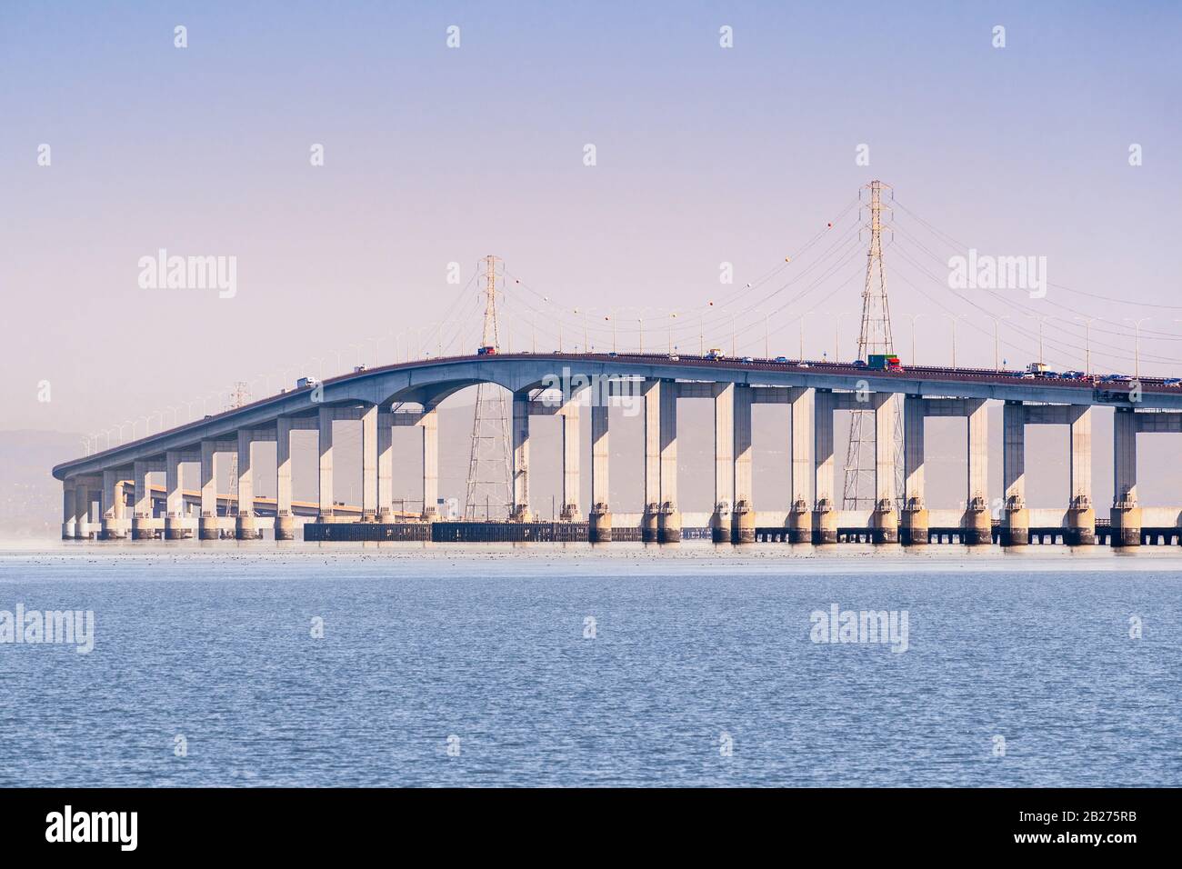 San Mateo Bridge connecting the Peninsula and East Bay in San Francisco ...