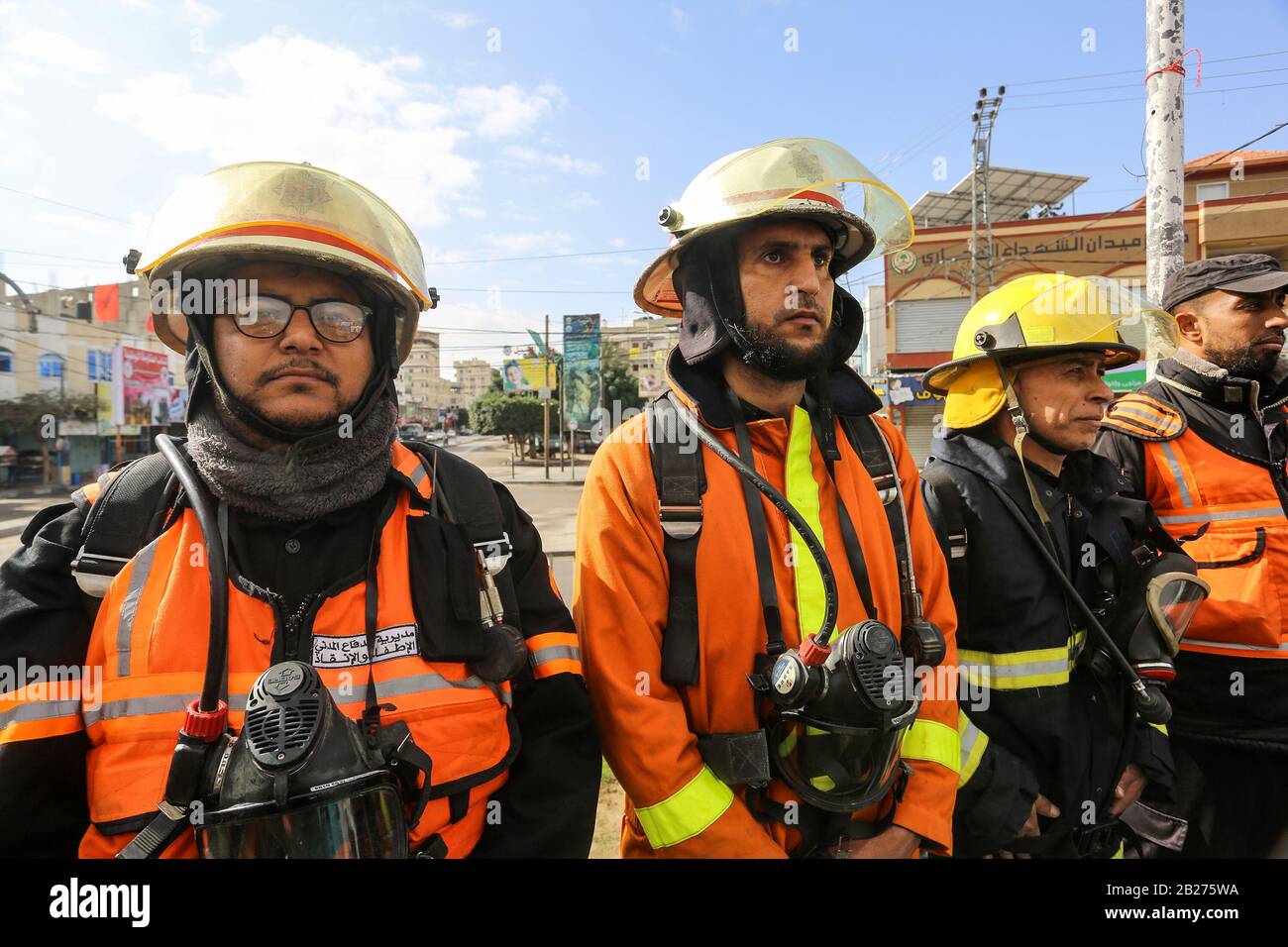 The Palestinian Civil Defense commemorates the occasion of the ...
