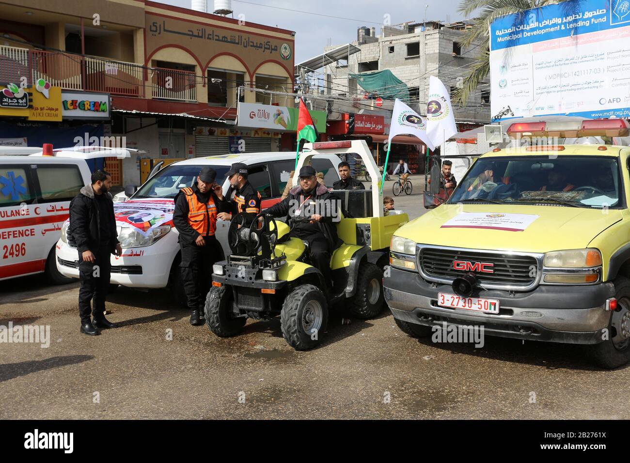 The Palestinian Civil Defense commemorates the occasion of the ...