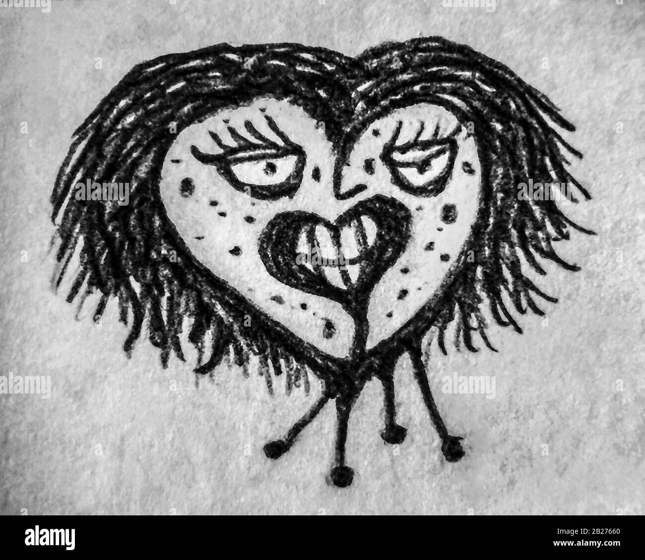 Hand drawing heart disease Black and White Stock Photos & Images - Alamy