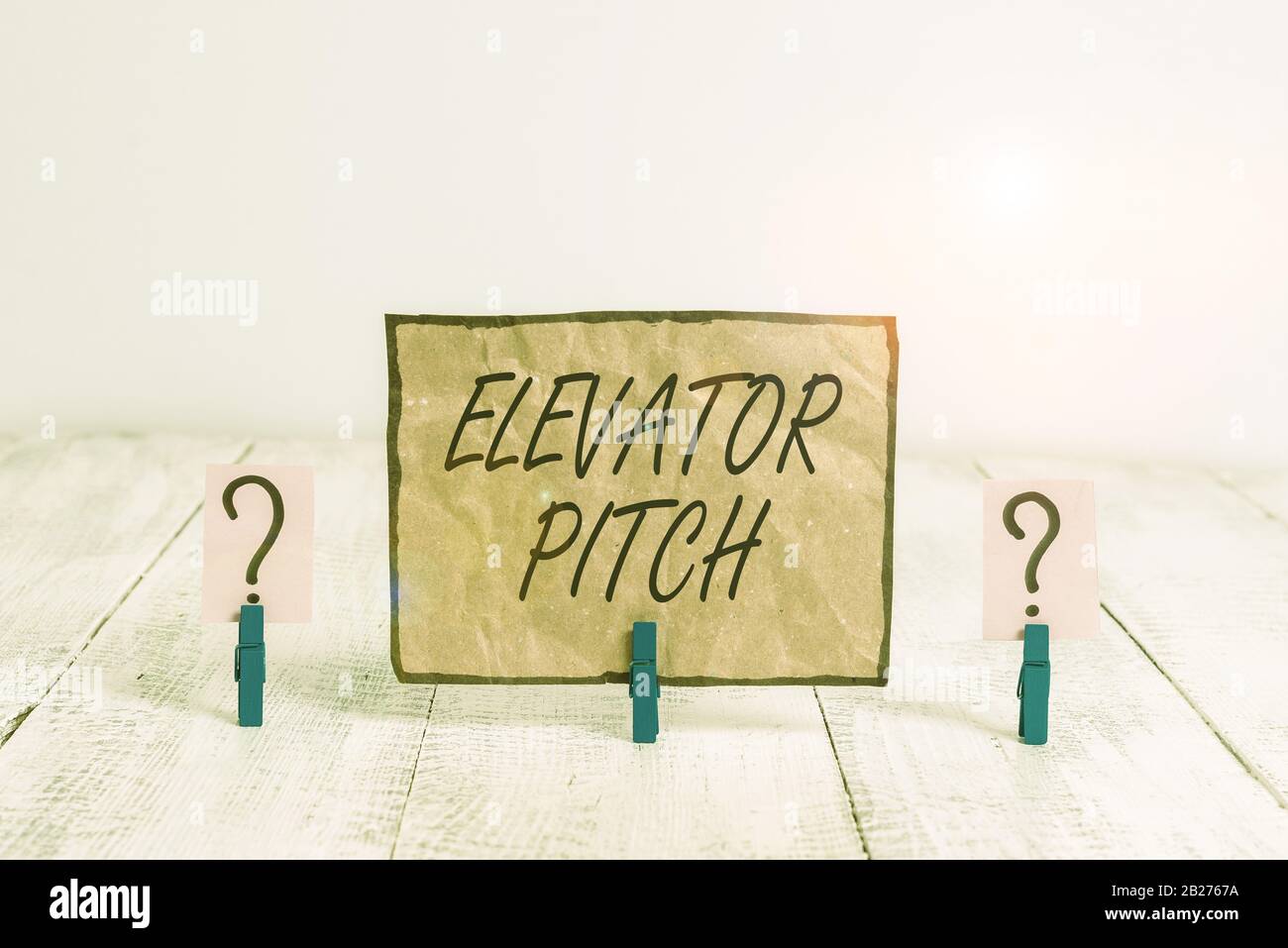 Writing note showing Elevator Pitch. Business concept for the elevator ...