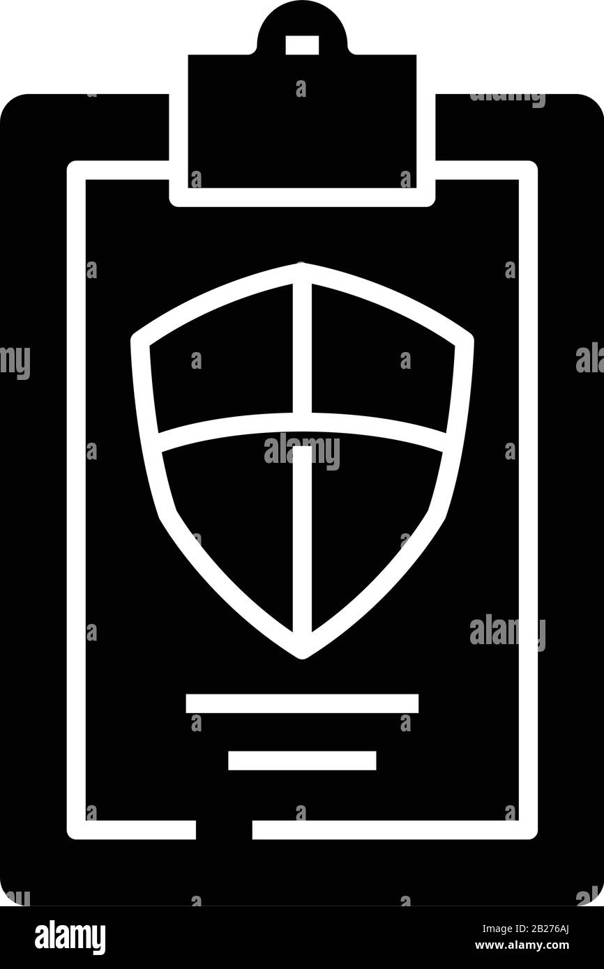 Guard test black icon, concept illustration, vector flat symbol, glyph ...
