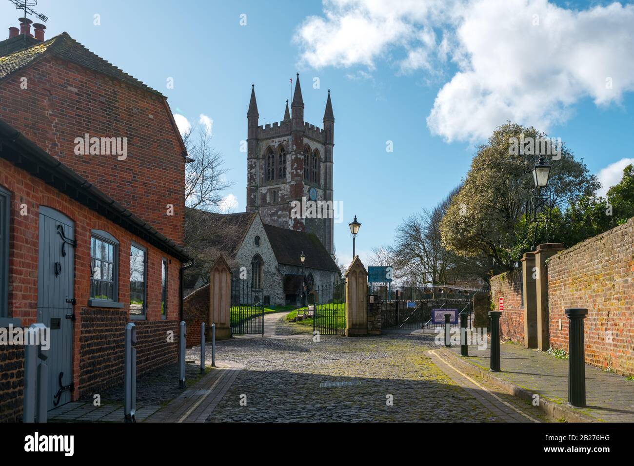 St Andrew's church in Farnham, Surrey, UK - February 2020 Stock Photo ...