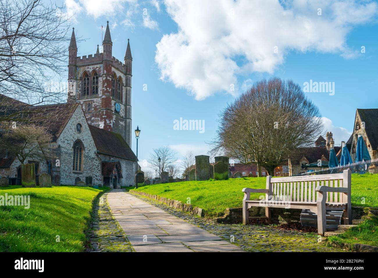St Andrew's church in Farnham, Surrey, UK - February 2020 Stock Photo ...