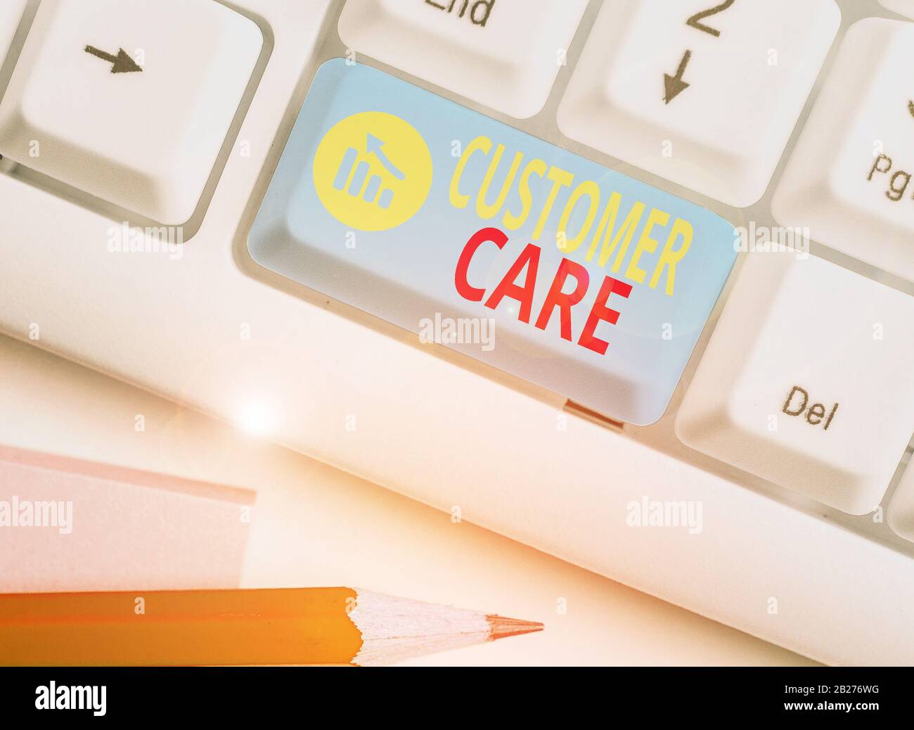 Text sign showing Customer Care. Business photo text process of looking ...