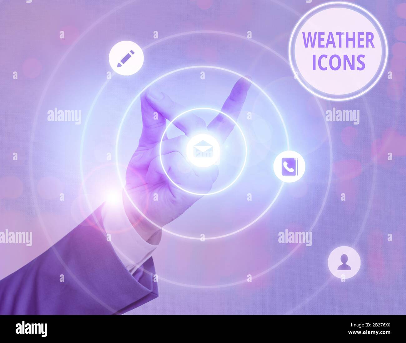 Writing note showing Weather Icons. Business concept for Plotted on a ...