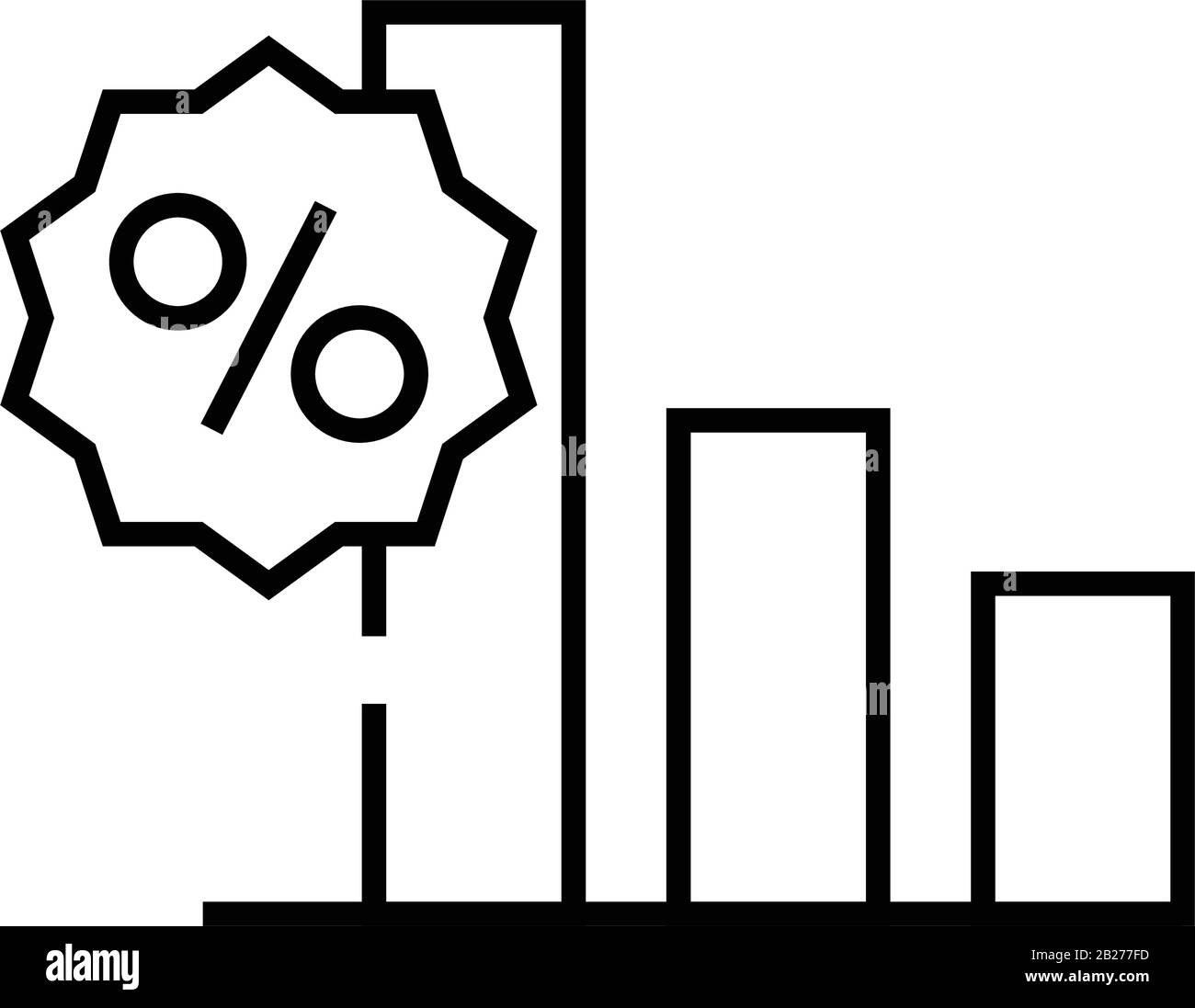 Sales charts line icon, concept sign, outline vector illustration, linear symbol Stock Vector ...