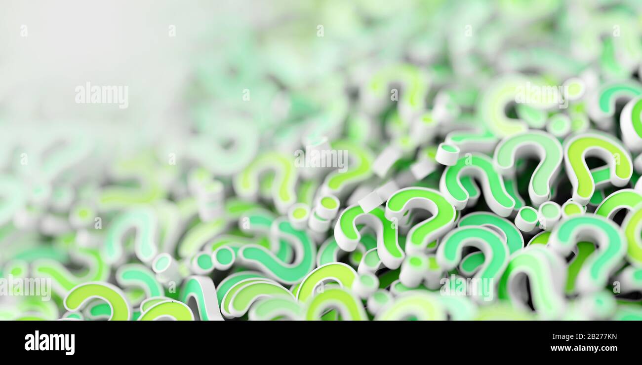 Infinite question marks, business concepts; original 3d rendering Stock ...