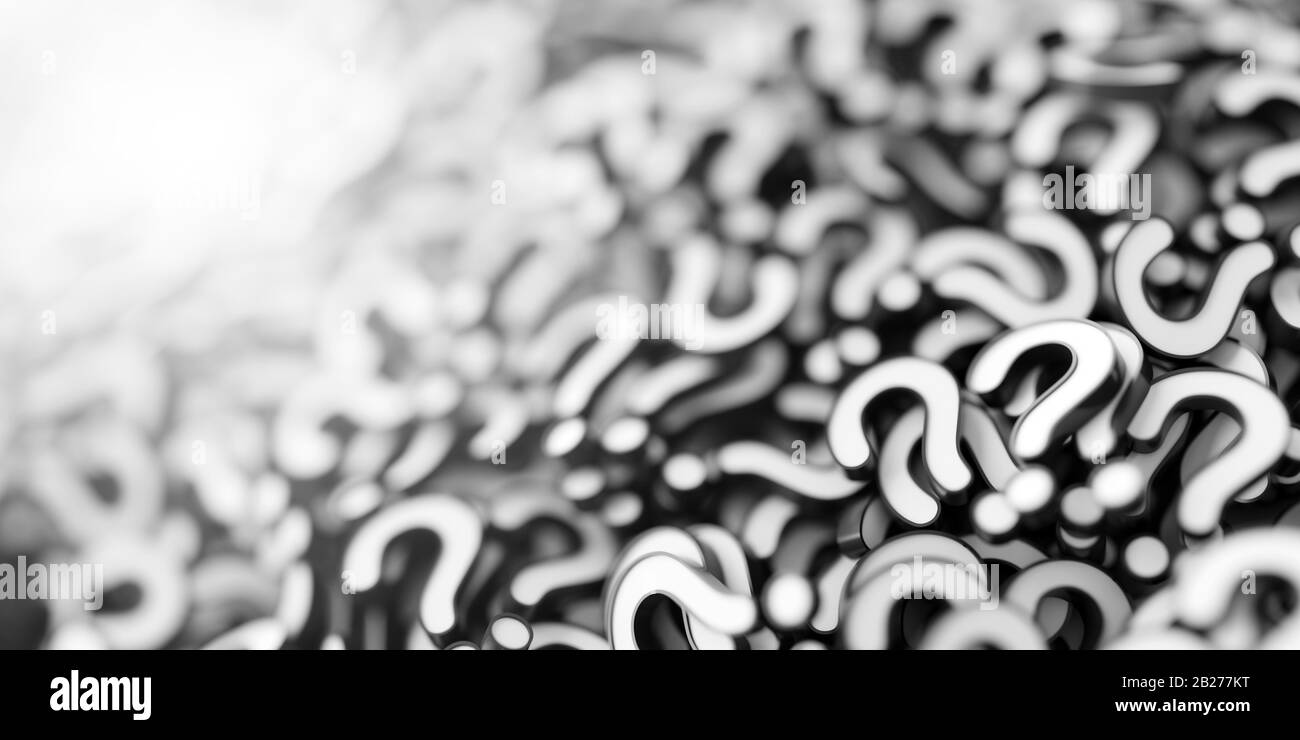 Infinite question marks, business concepts; original 3d rendering Stock ...