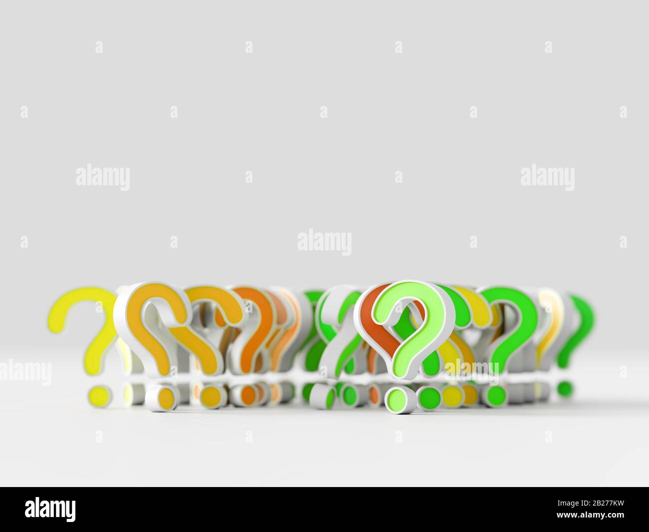 Infinite question marks, business concepts; original 3d rendering Stock ...