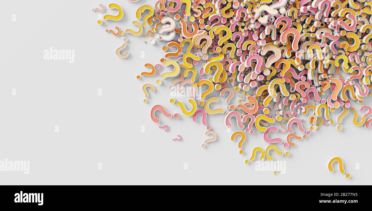 Infinite question marks, business concepts; original 3d rendering Stock ...