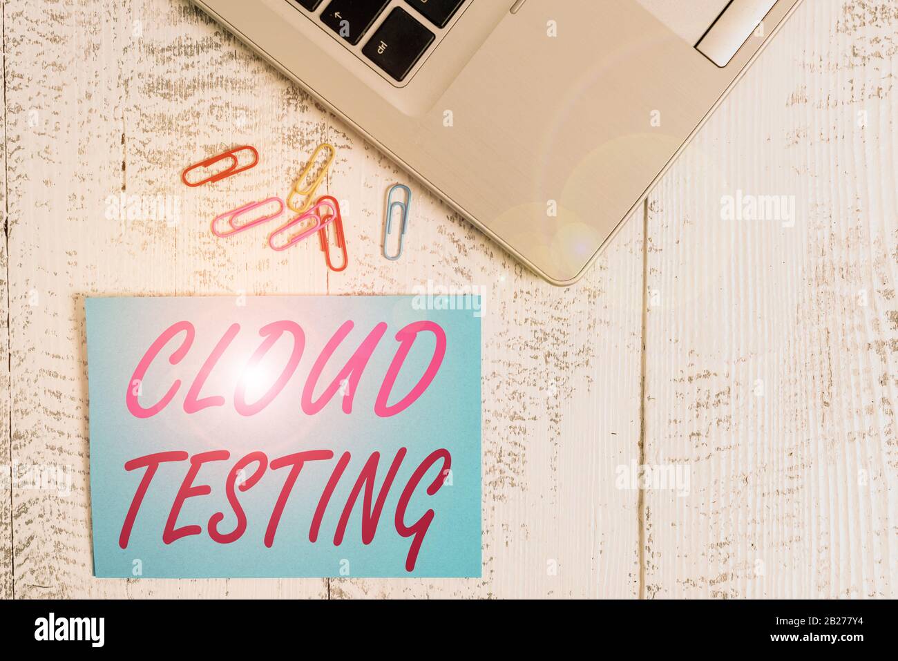 Writing note showing Cloud Testing. Business concept for is the ...
