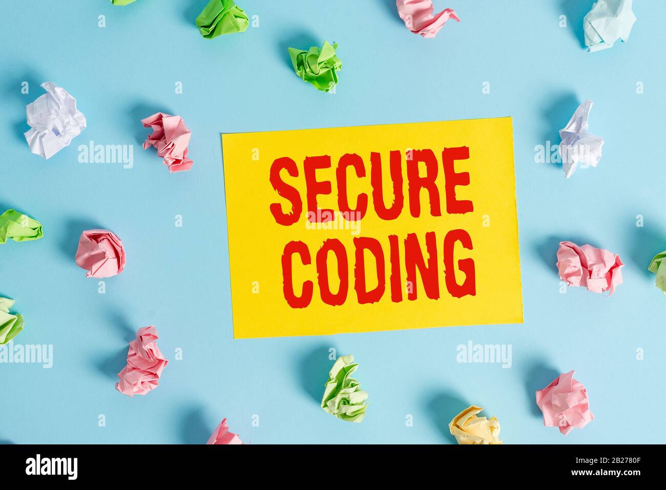 Conceptual Hand Writing Showing Secure Coding Concept Meaning Applied To Avoid The Introduction