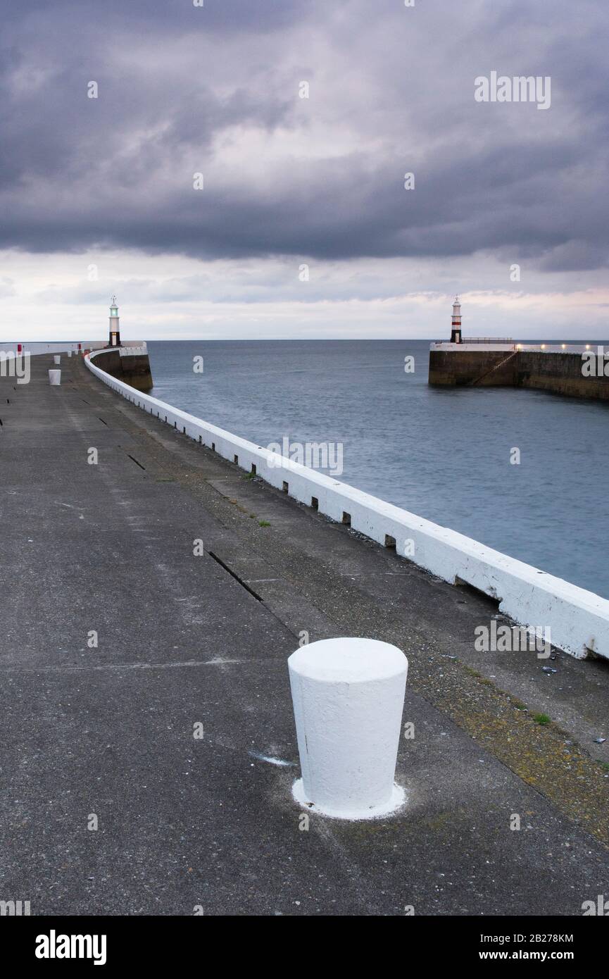 Lighthouse or harbour beacon on the Isle of Man, Irish Sea, UK Stock ...