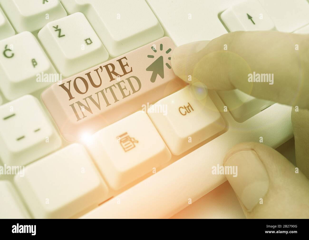 Word writing text You Re Invited. Business photo showcasing You are ...