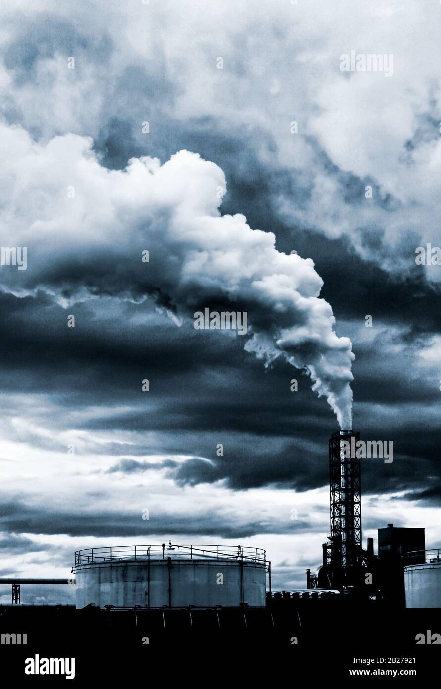 smoke coming out of factory chimney pollution climate change, global ...