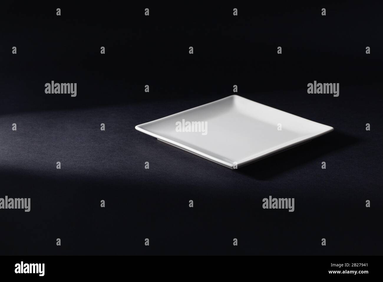 White Empty Sushi Plate in the light. Black and White Food Design Stock ...