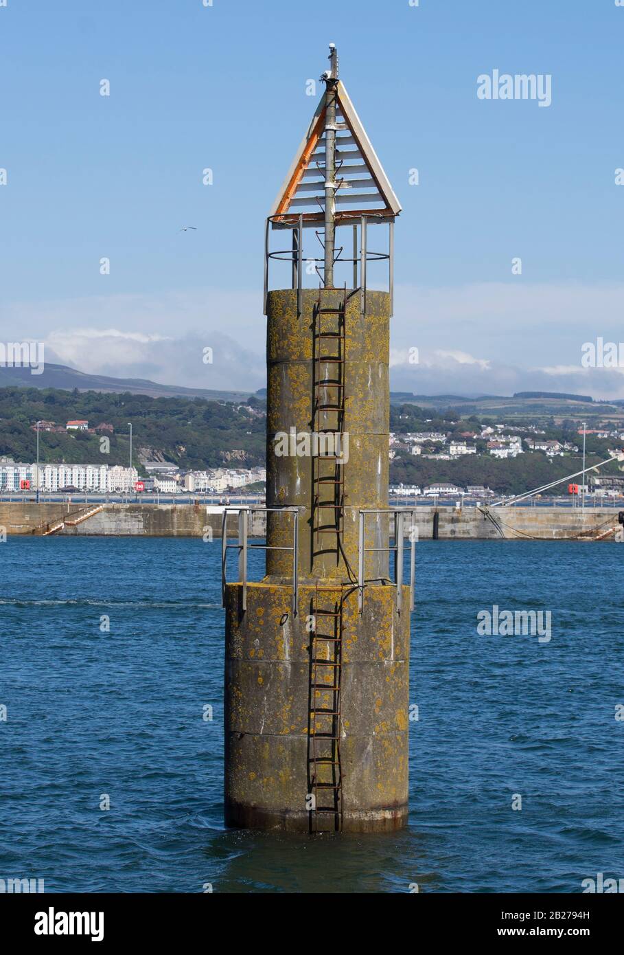 Lighthouse or harbour beacon on the Isle of Man, Irish Sea, UK Stock ...