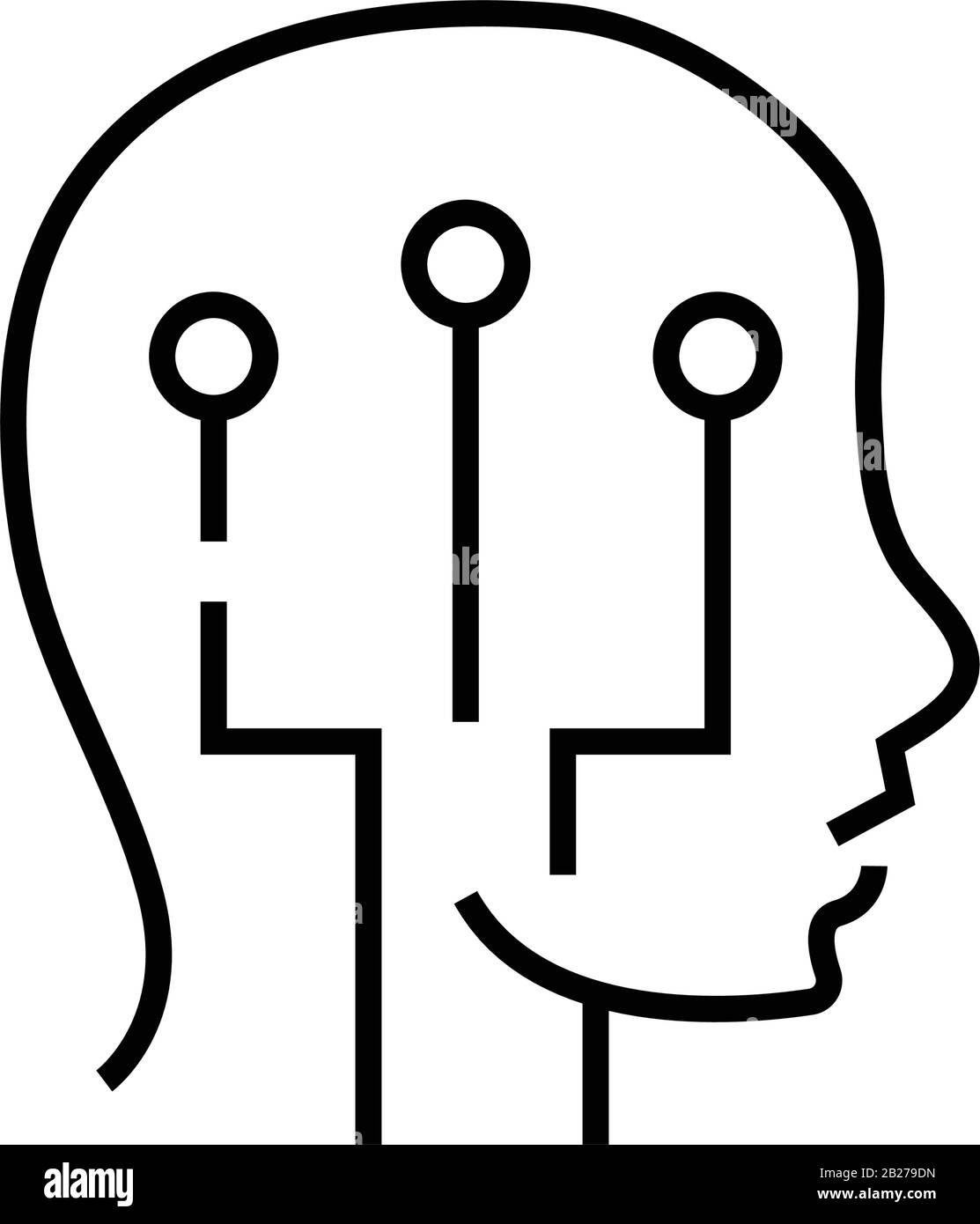 Smart chip line icon, concept sign, outline vector illustration, linear ...