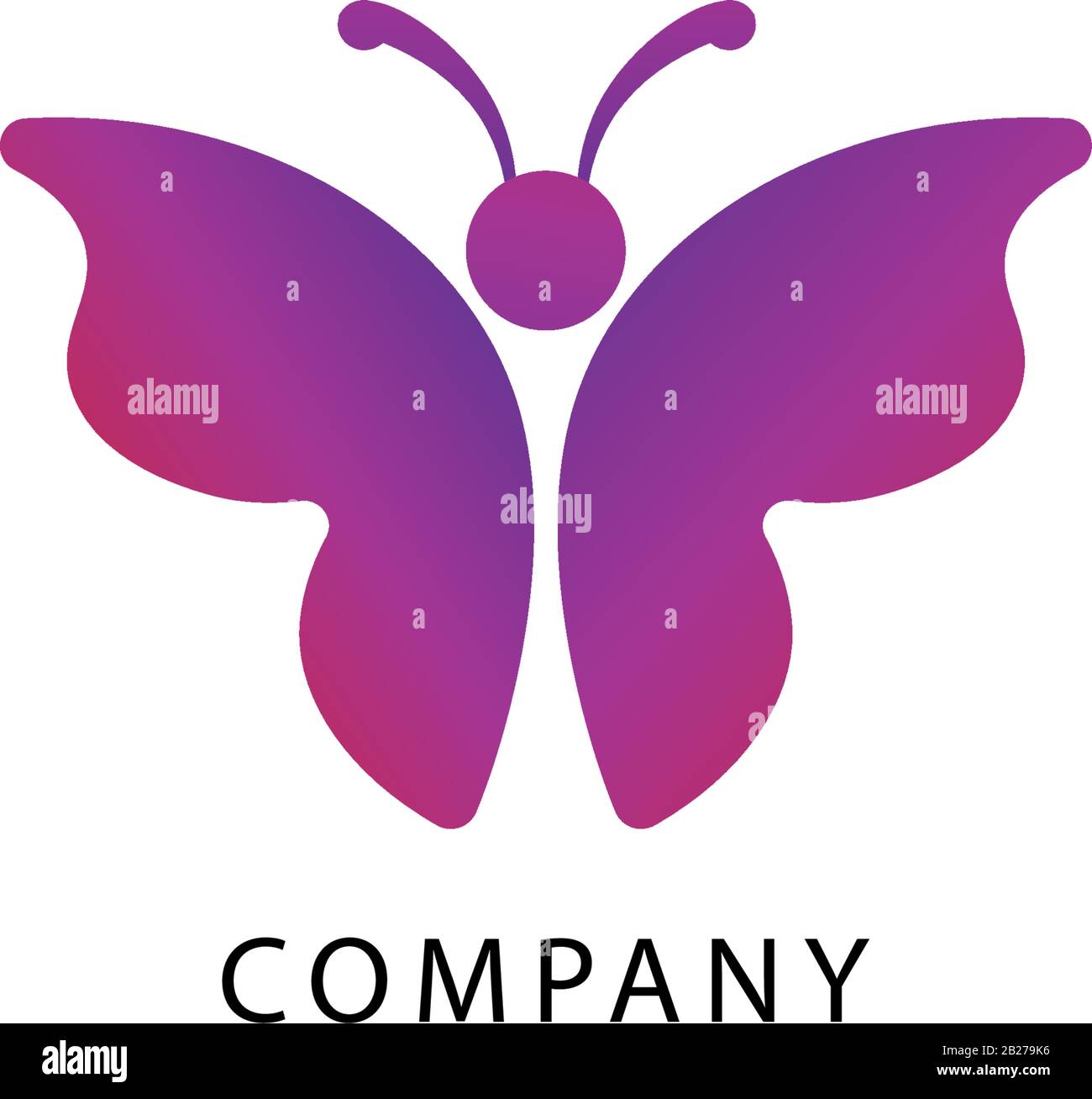 Colorful butterfly logo design template illustrated from the top ...