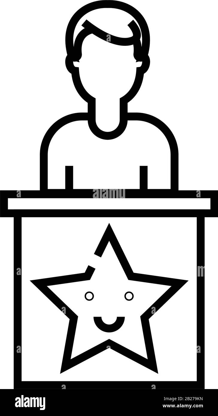 Significant speech line icon, concept sign, outline vector illustration ...