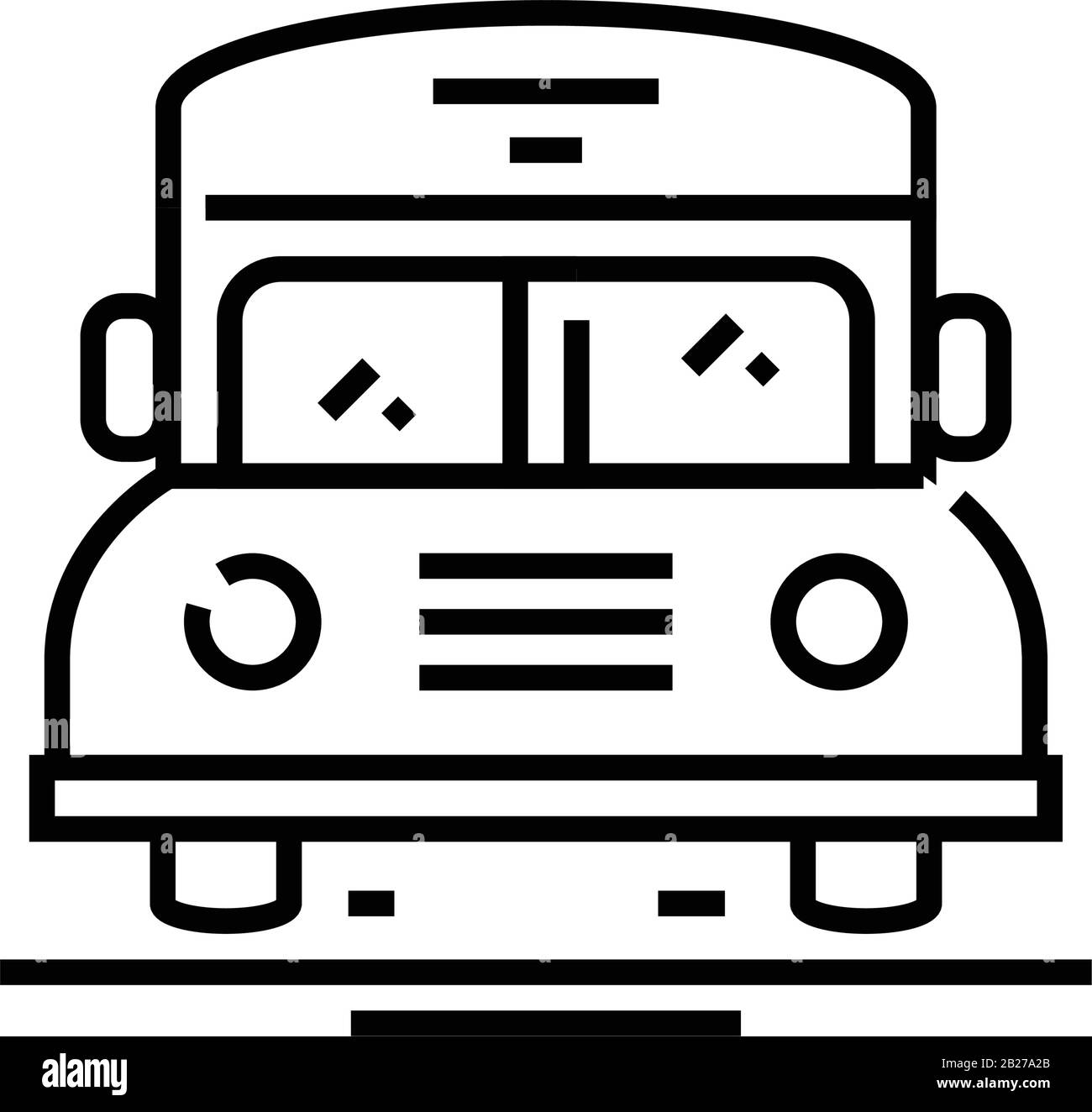 School bus line icon, concept sign, outline vector illustration, linear ...
