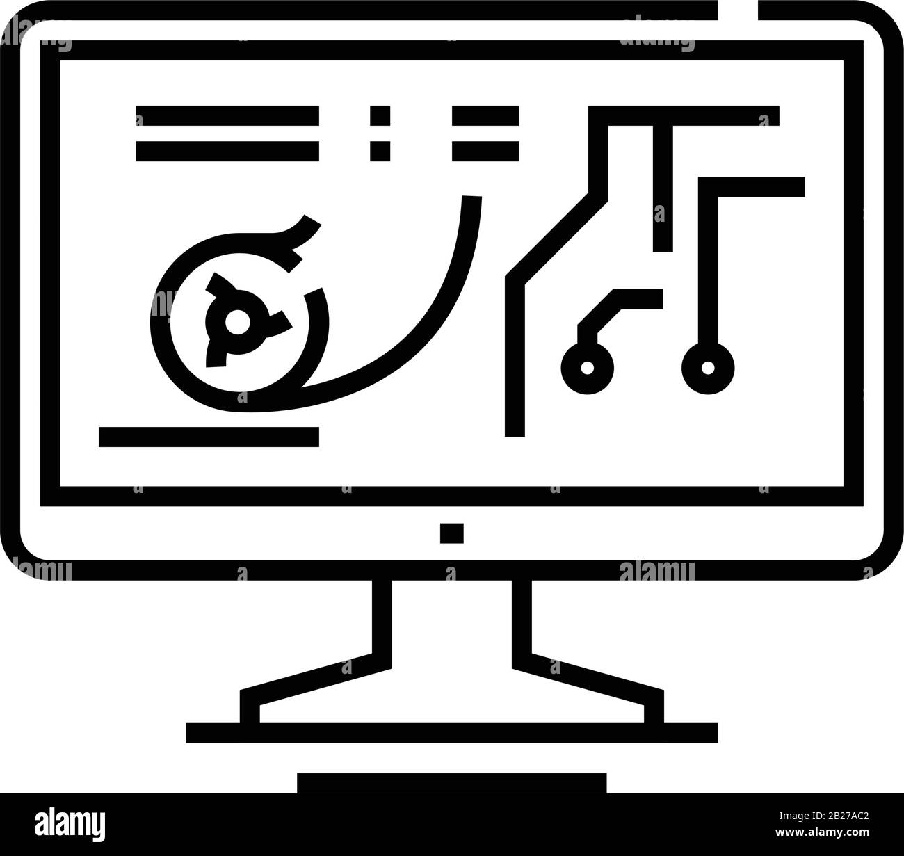 Screen pages line icon, concept sign, outline vector illustration ...