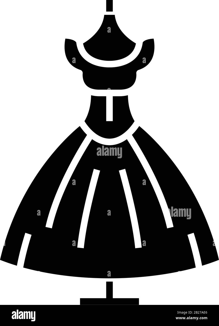 Handmade dress black icon, concept illustration, vector flat symbol ...