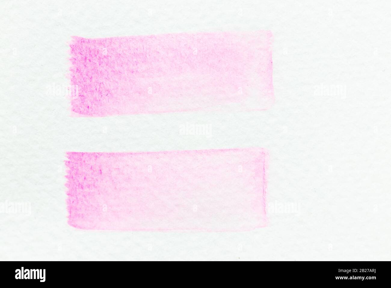 Pink color watercolor handdrawing as line brush on white paper ...