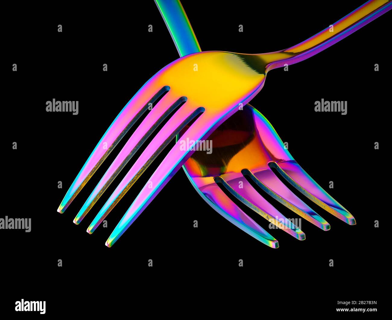 Artistic Colorful Forks Stock Photo - Alamy